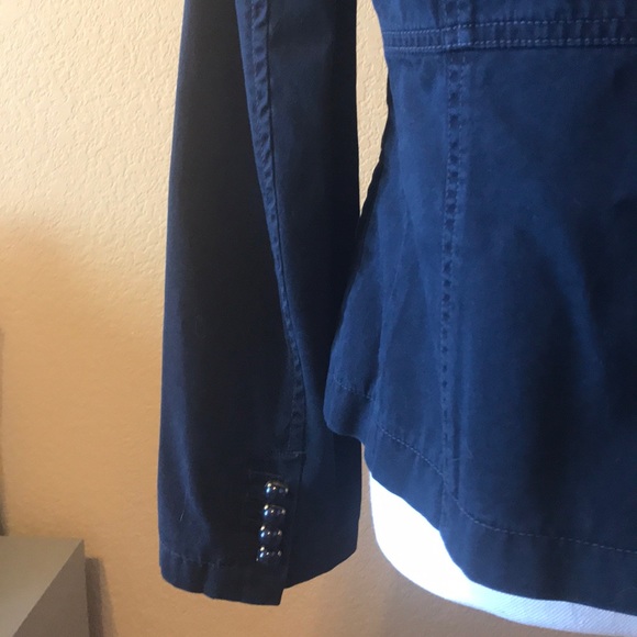 J. Crew | Jackets & Coats | J Crew Dark Blue Emperor Collar Canvas ...